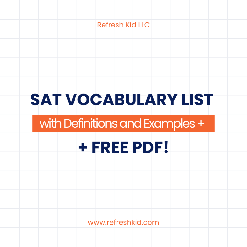 SAT Vocabulary List with Definitions and Examples + Free PDF!