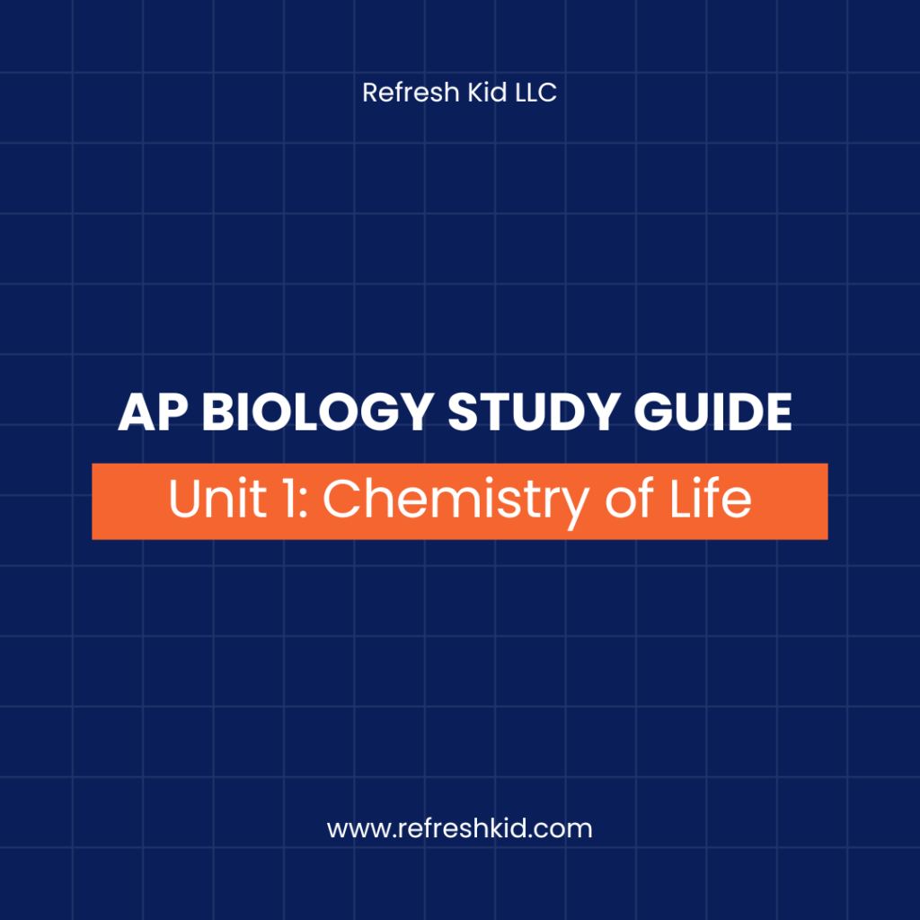 AP Biology Study Guide – Unit 1: Chemistry of Life