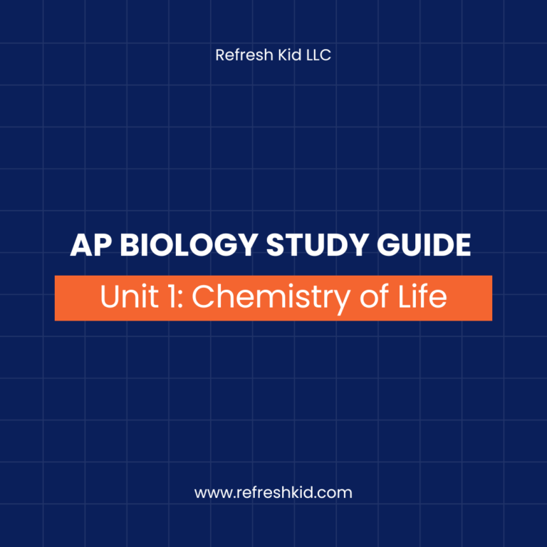 AP Biology Study Guide – Unit 1: Chemistry of Life